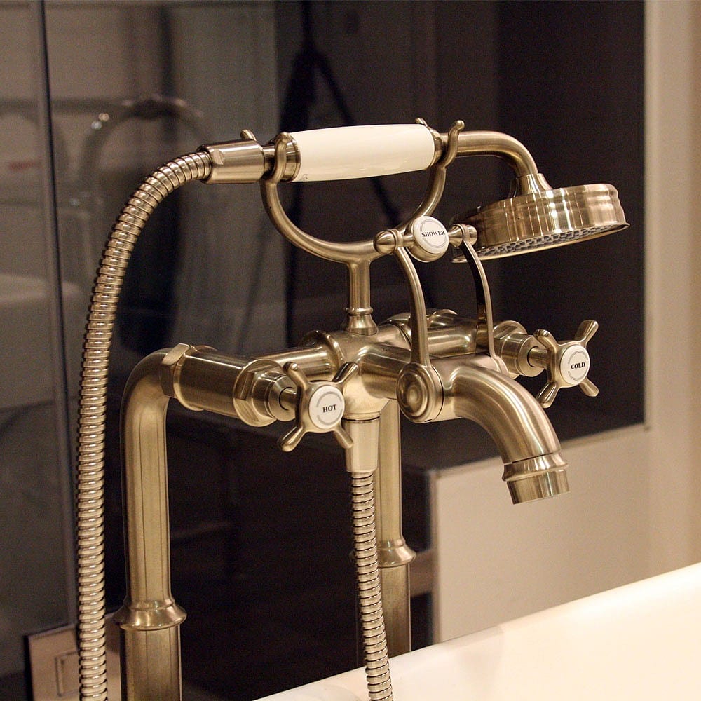 Axor Montreux 2-handle bath mixer floor-standing cross handles