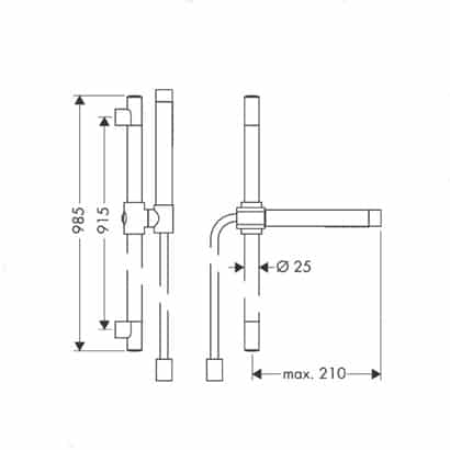 Hansgrohe Axor Starck Handshower on Rail - Sydney Tap and Bathroomware