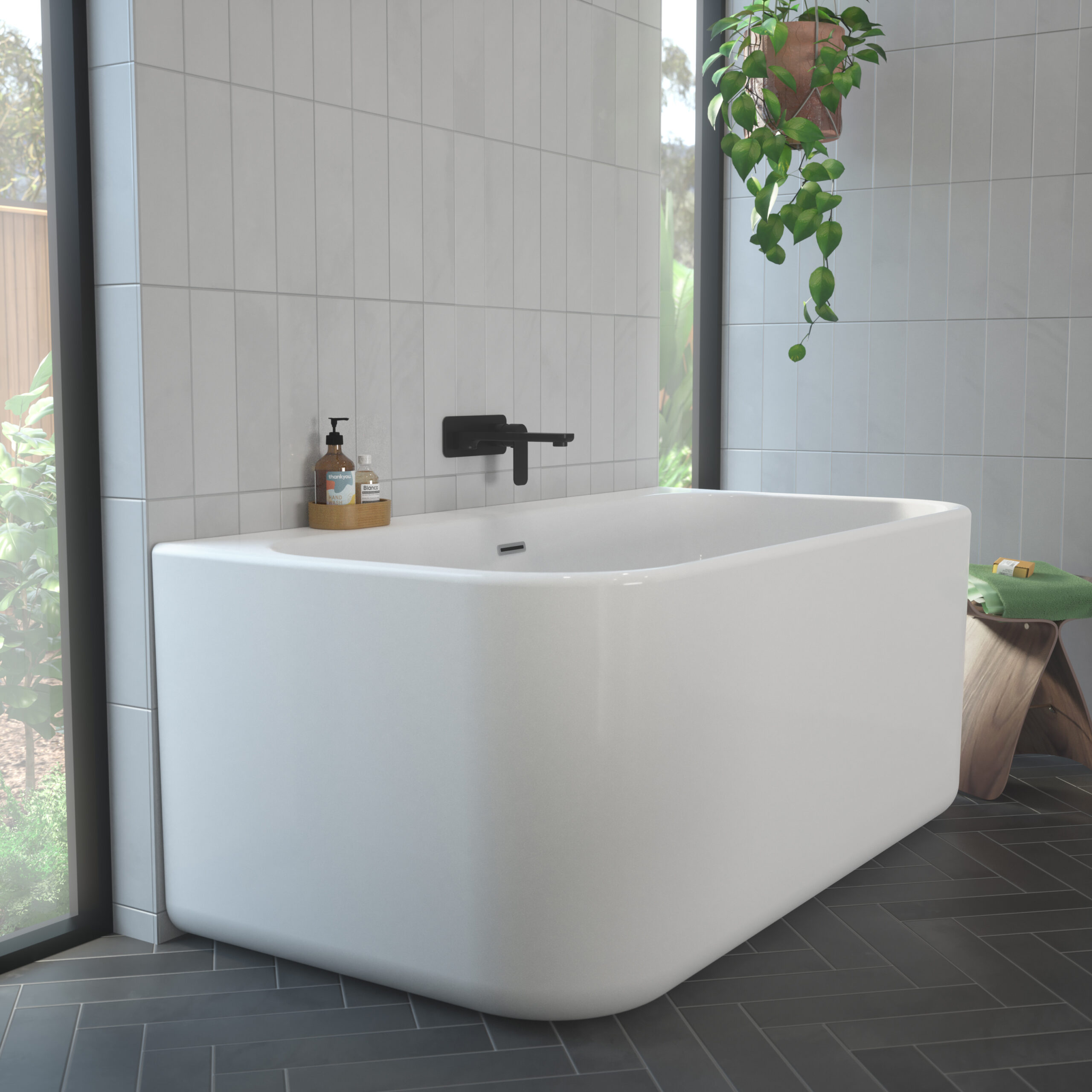 Caroma Luna 1400 Back to Wall Bath - Caroma Baths Sydney