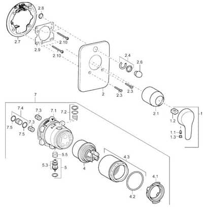 Hansa 46mm Prado Lever Handle - Sydney Tap and Bathroomware
