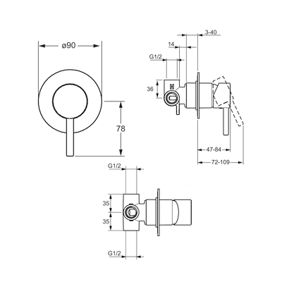 Hansa Vantis Pin Shower Mixer - Buy Hansa Mixers Online