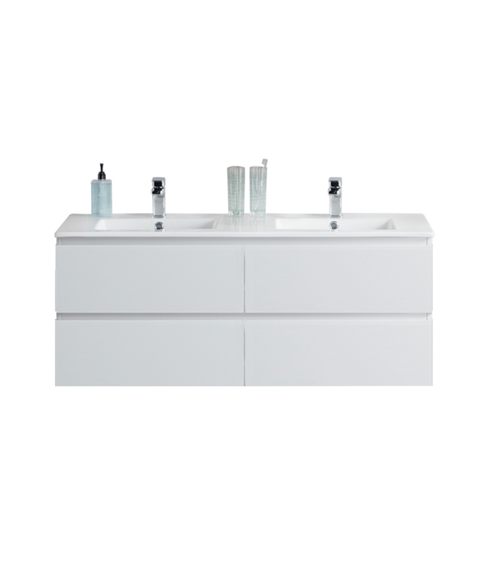 Parisi Pure Bianco 1200 Wall Mounted Double Bowl Vanity - Sydney Vanity