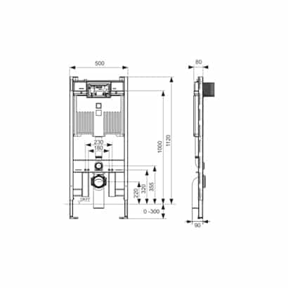 Tece 9.300.503 8cm In-Wall Cistern & Frame - TECE Sydney