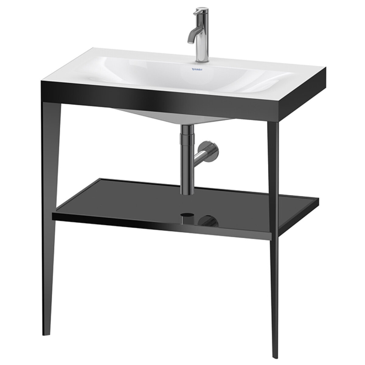Duravit XVIU C-Bonded Furniture Basin Black Metal Console