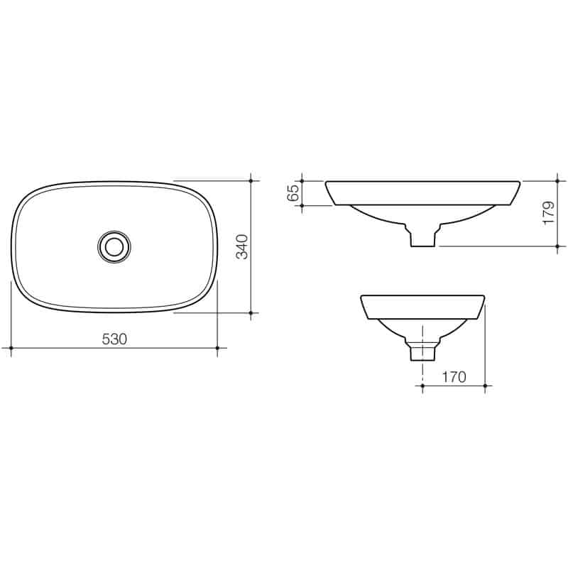 Caroma Contura 530 Inset Basin - Sydney Tap and Bathroomware
