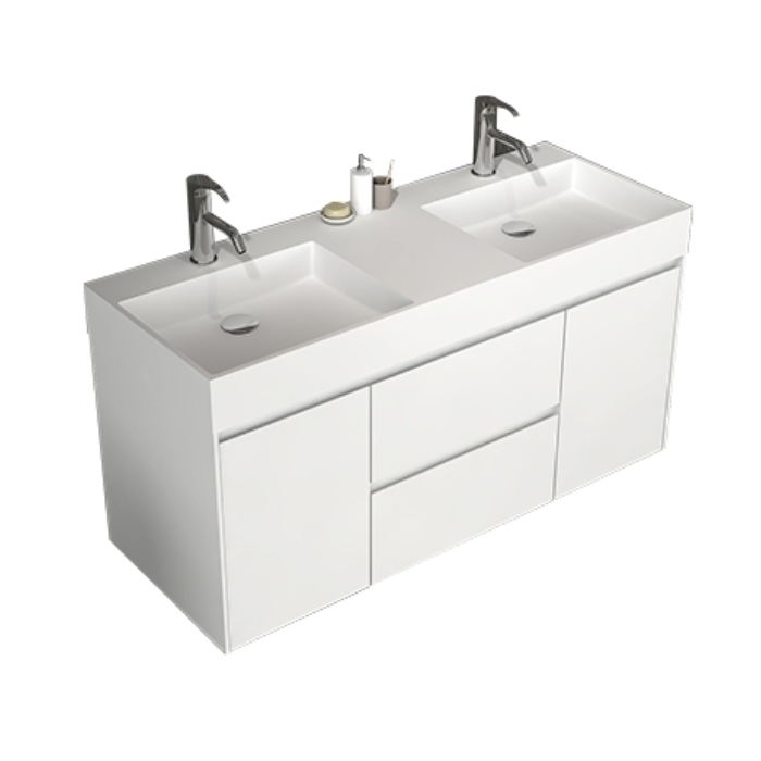 Parisi Sense 1200 Double Bowl Wall Mounted Bathroom Vanity - Sydney