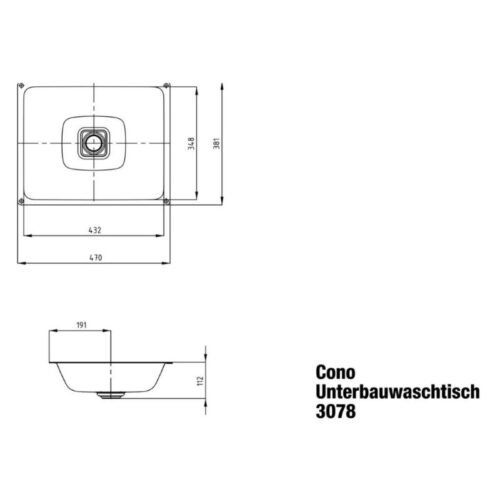 Kaldewei Cono Undercounter 470mm Basin - Sydney