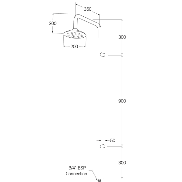 Sussex Voda Monsoon Column Shower Cold