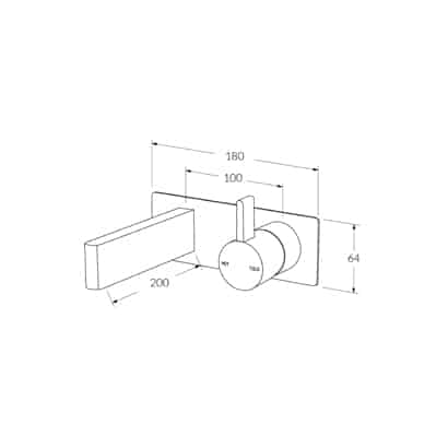 Sussex Calibre Wall Bath Mixer 200mm - Sydney Tap and Bathroomware