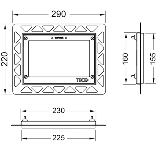 TECE recessed frame - Black - Sydney Tap and Bathroomware