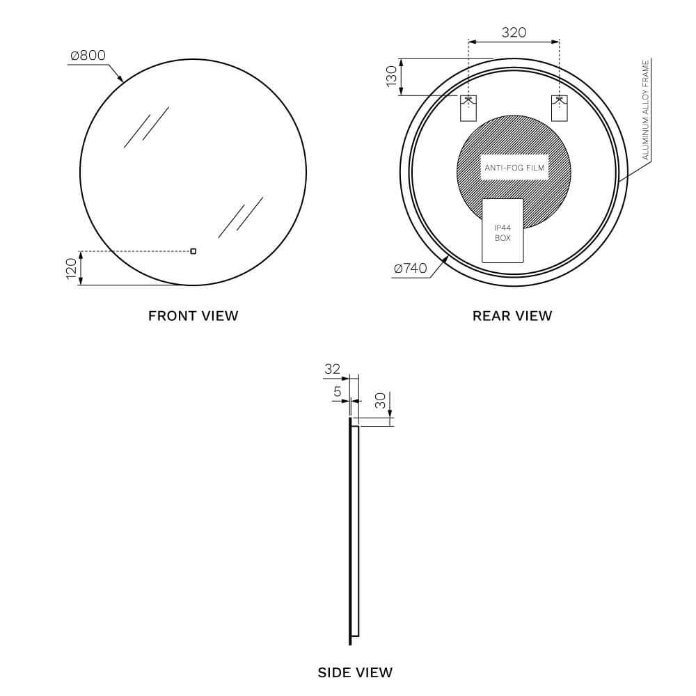 Parisi Eclipse 800 Progressive LED Mirror - Buy