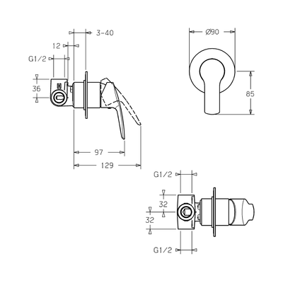 Hansa Paleno Shower Mixer Trim - Sydney Tap and Bathroomware