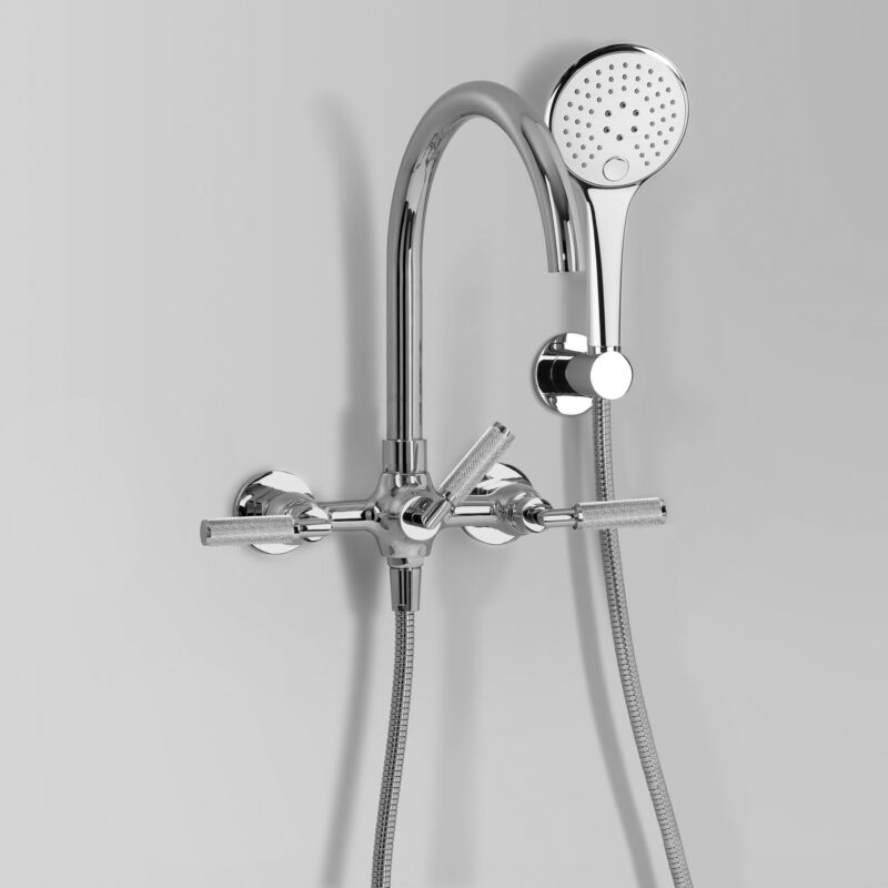 Astra Walker Icon + Lever Knurled Bath Mixer Multi-function Hand Shower ...