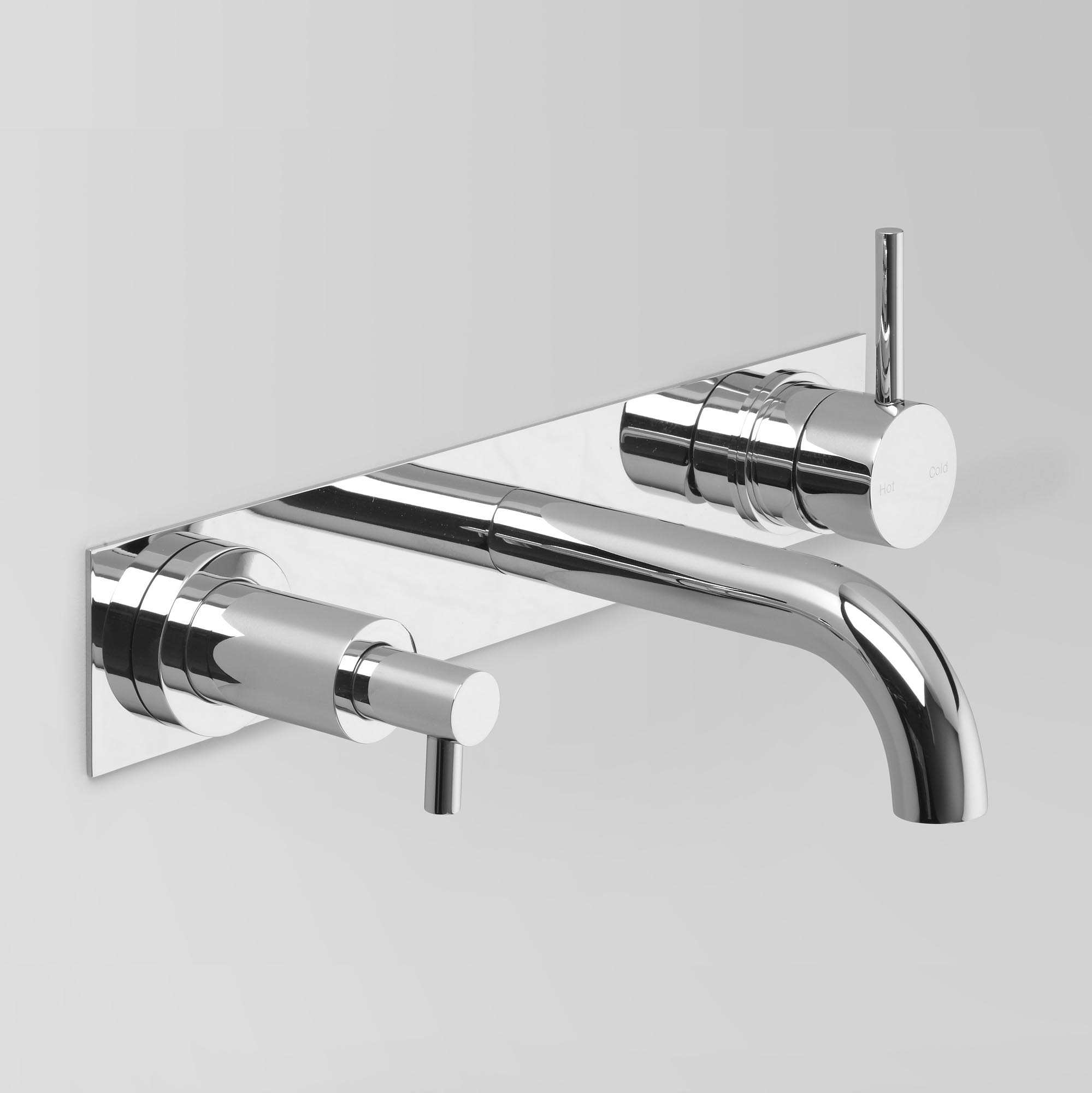 Astra Walker Icon Wall Basin Set 200mm Spout & Soap Dispenser on Backplate - Sydney Tap and ...