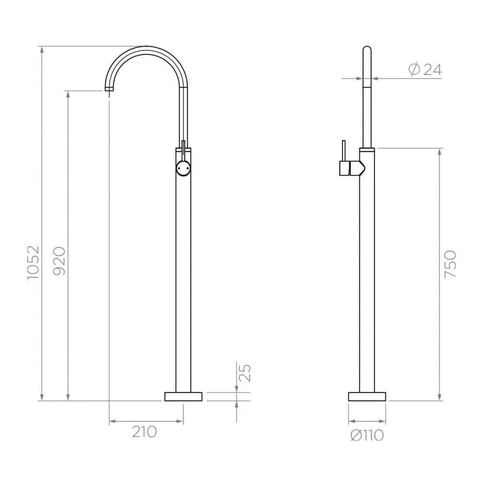 Axus Pin freestanding bath mixer - Buy Now