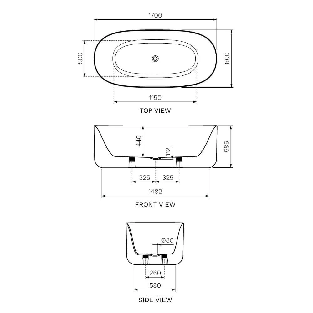 Parisi Float 1700 Freestanding Bath - Buy
