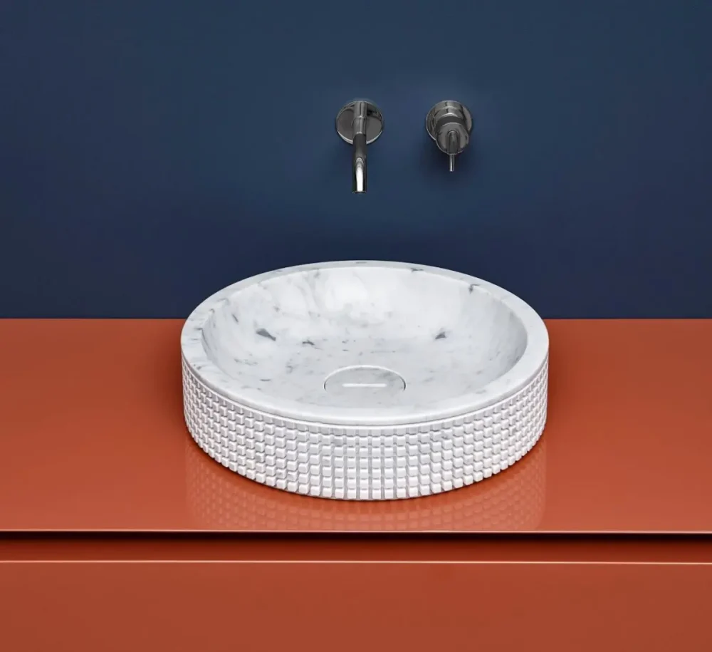 Antonio Lupi Pixel45 Round Marble Basin - Italian Marble Basin