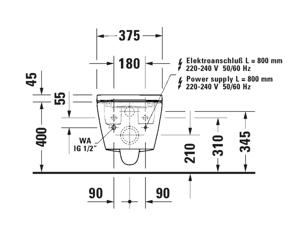 Duravit D-Neo SensoWash® Wall Hung Pan - Sydney Tap and Bathroomware