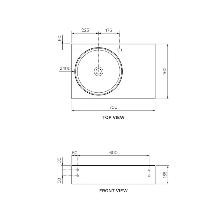 Parisi Rotondo 700 Basin Left Hand Bowl Overflow - Sydney Tap and ...