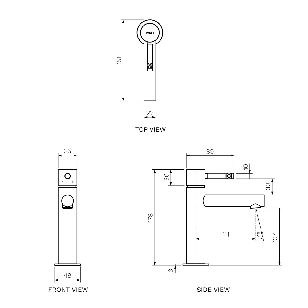 Parisi Tondo II Basin Mixer - Sydney Tap and Bathroomware