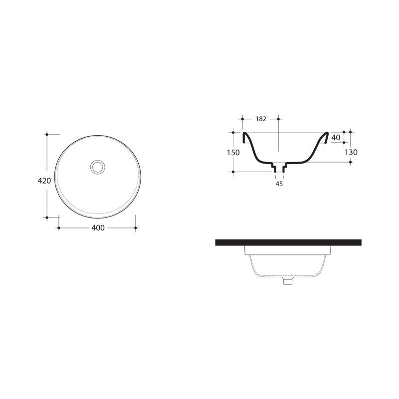 Studio Bagno Soul 1 Undercounter Basin - Sydney Tap and Bathroomware