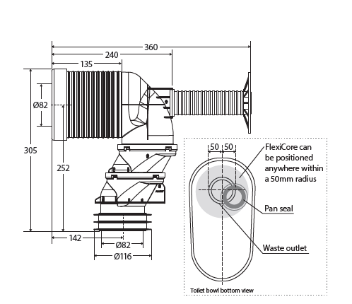 Flexi-Connect S-Trap Toilet Pipe - Buy