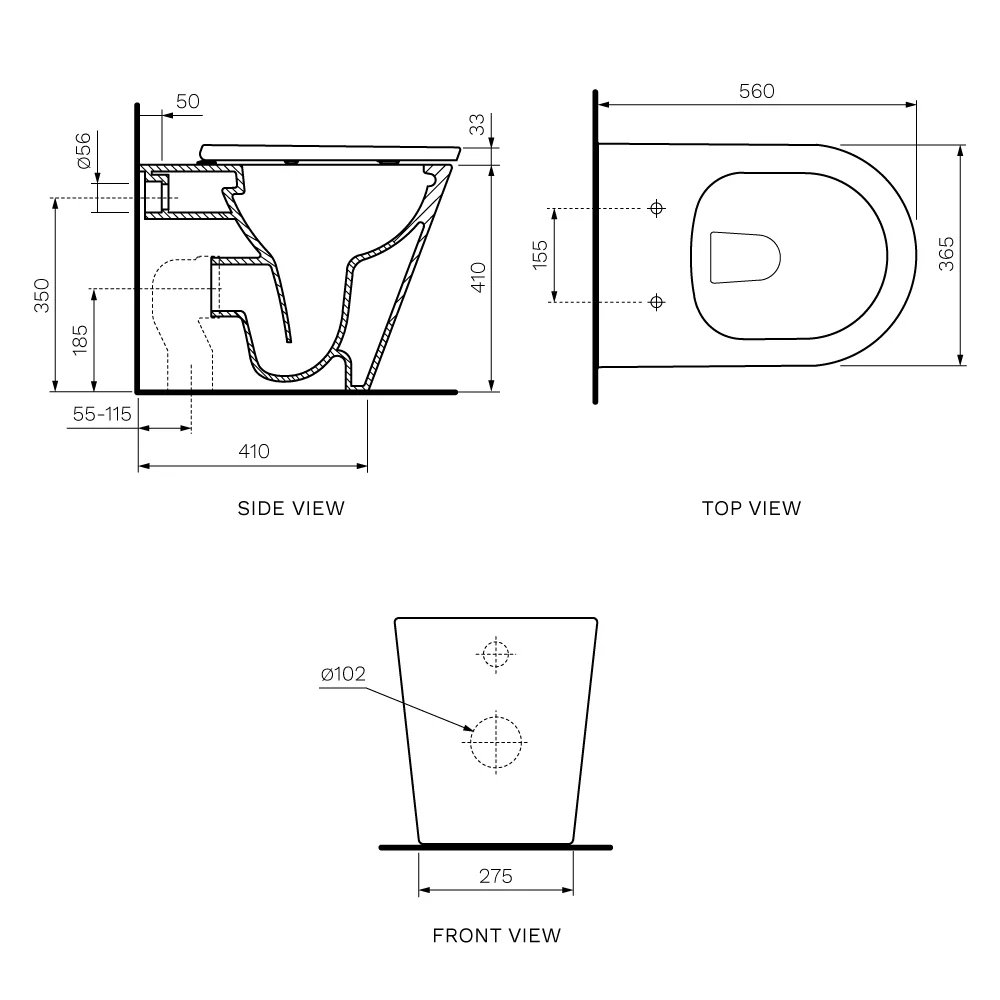 Parisi Linfa PN770 Rimless Floor Mount Package Quasar Push Panel Fucile
